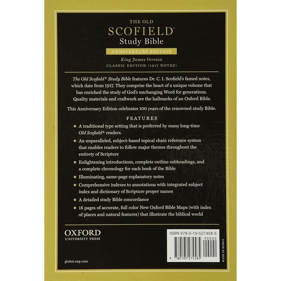 Old Scofield Study Bible Classic Edition, KJV, Bonded Leather black