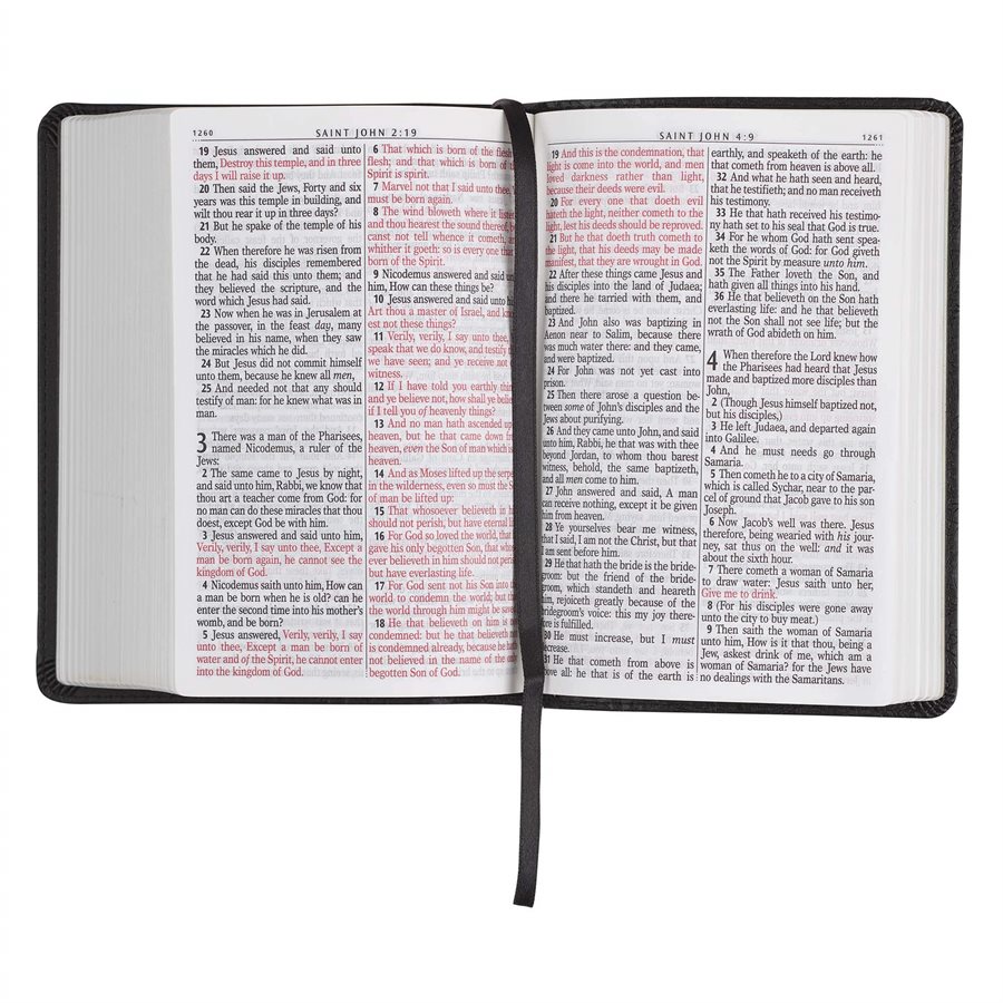 KJV Large-Print Compact Bible--imitation leather, black